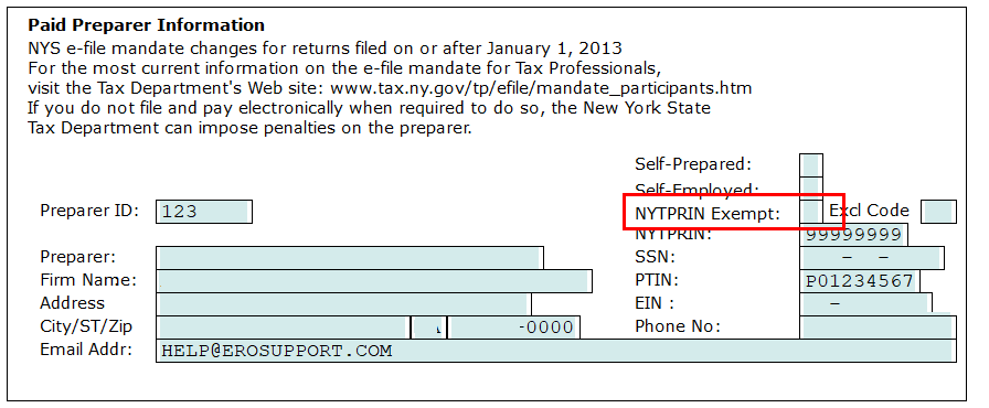 New York Error: Missing NYTPRIN (NY Preparer Registration ID Number)